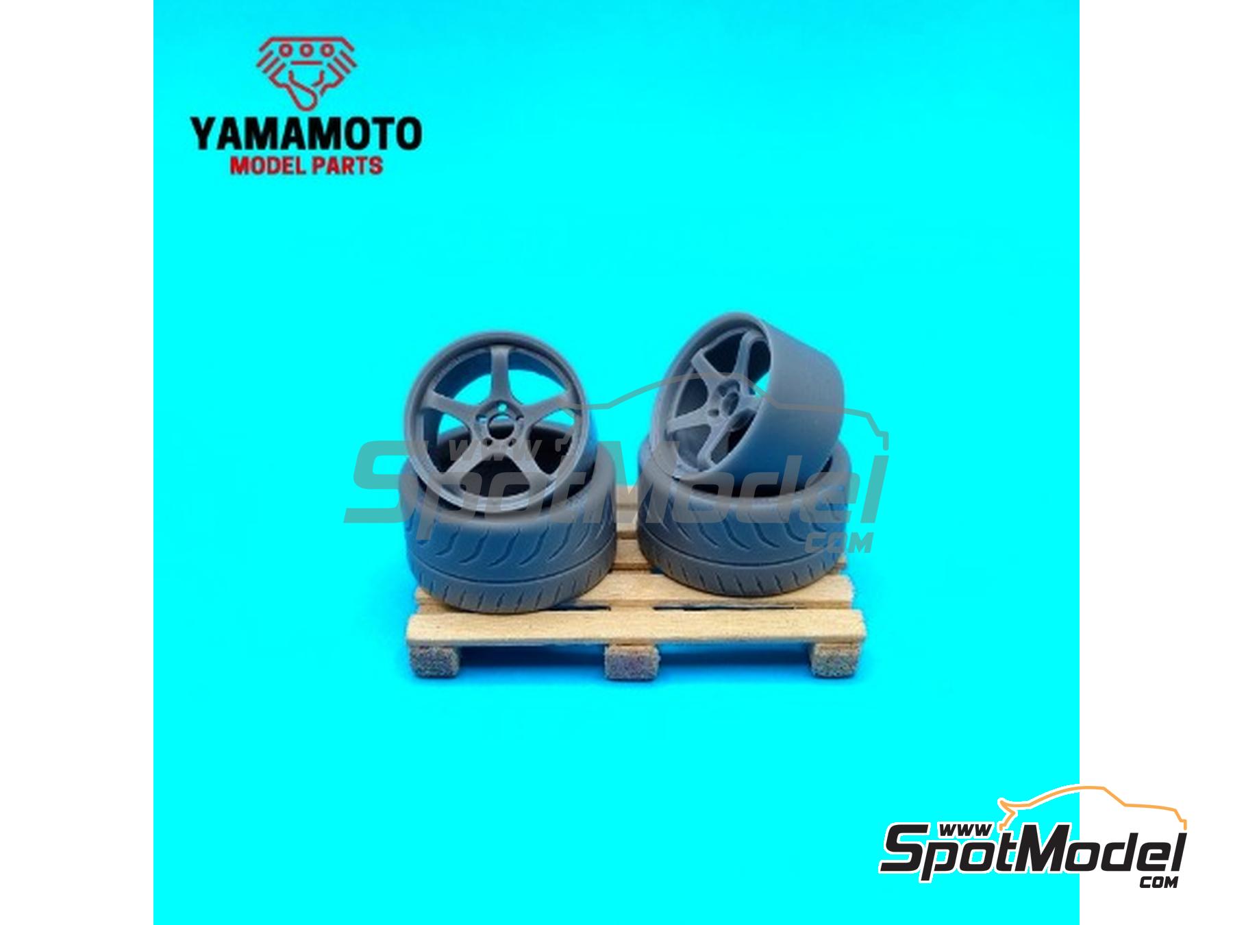 Yamamoto Model Parts YMPRIM21: Rims and tyres set 1/24 scale - Advan Racing GT4 18 inches - 4 ...